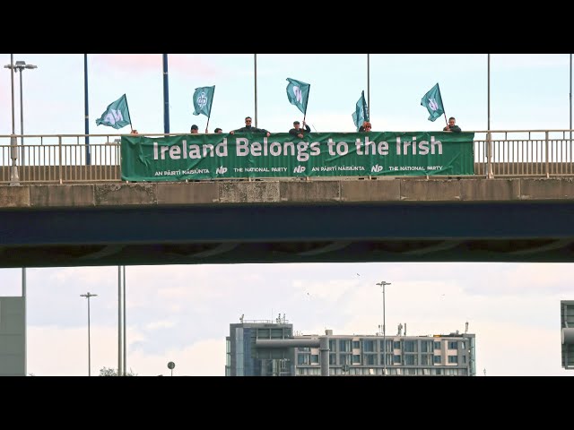 “Ireland Belongs to the Irish” – Bridge Banner in Dublin – iTV.ie