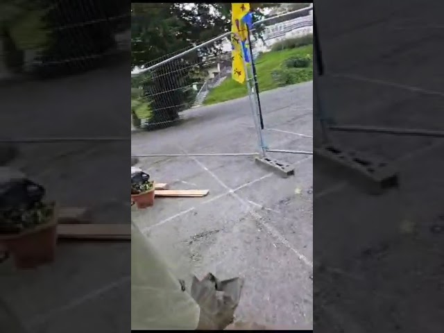 The new army Marquee at Stradey Park Hotel protest site ready for a ...