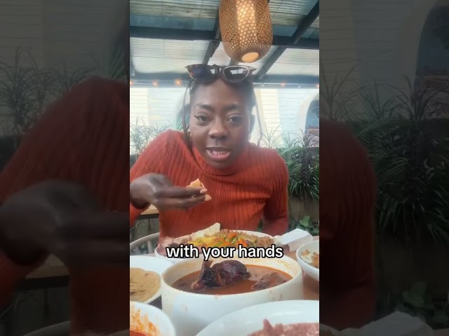 We don’t eat with our hands because our food is not delicious. So now ...